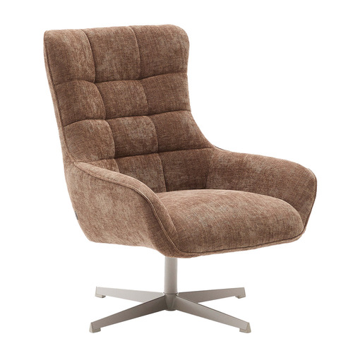 Lowell Chenille Swivel Armchair | Temple & Webster