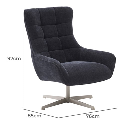 Lowell Chenille Swivel Armchair | Temple & Webster