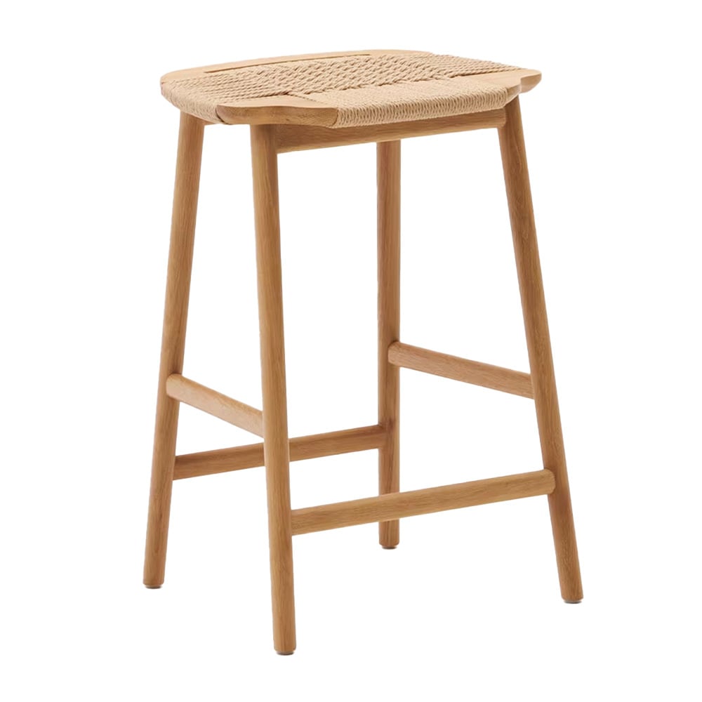 65cm Celeste American Oak Wood Bar Stool | Temple & Webster
