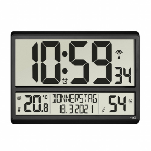 Decimus Radio Controlled Clock with Temperature | Temple & Webster