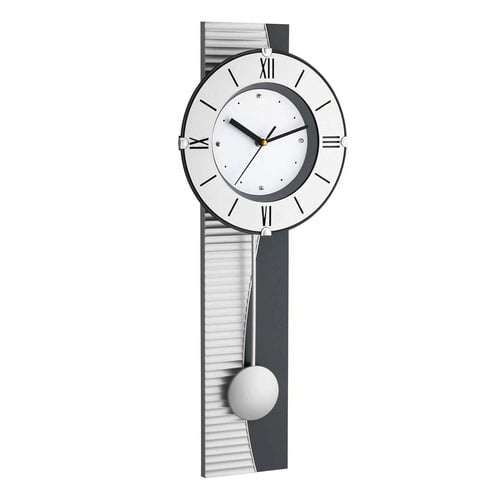 58.2cm Silver Bangun Pendulum Wall Clock | Temple & Webster