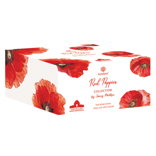 Red Poppies 250ml Teacup & Saucer | Temple & Webster