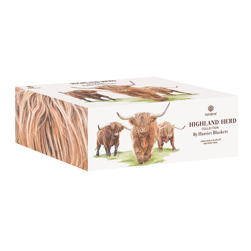 Ashdene 2 Piece Highland Herd 420ml Mug & Plate Set | Temple & Webster