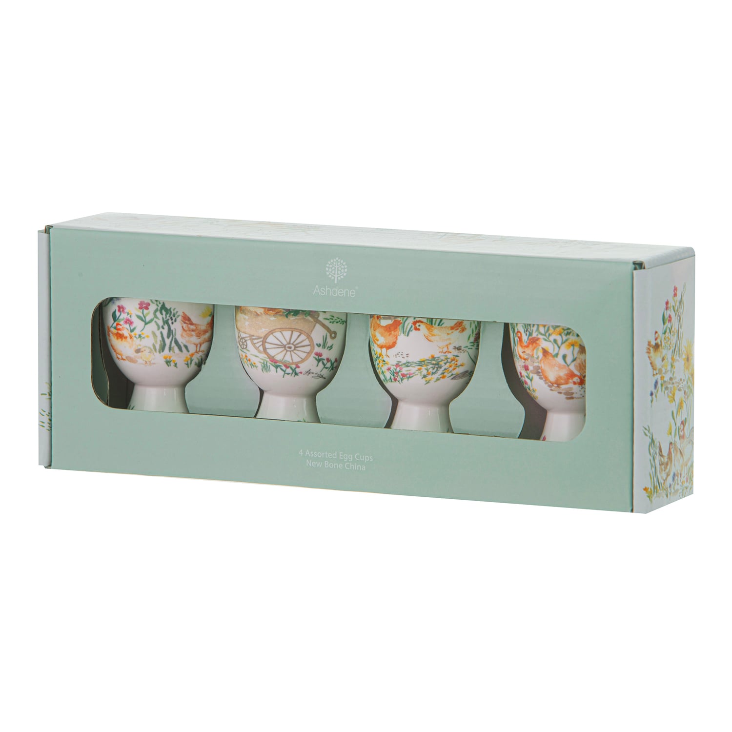 4 Piece Garden Hens Egg Cups | Temple & Webster