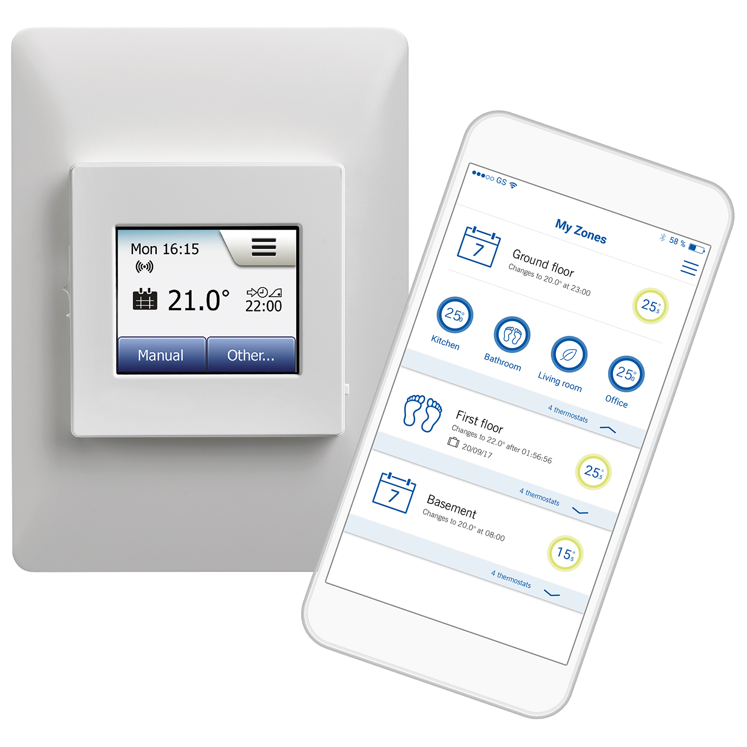 White Thermotouch Wi-Fi Programmable Thermostat | Temple & Webster