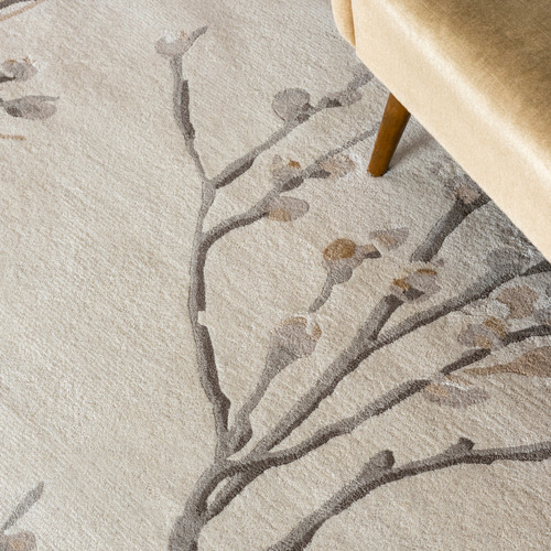 Dove Grey Willow Hand-Tufted Wool-Blend Rug | Temple & Webster