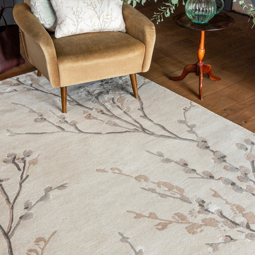 LauraAshley Dove Grey Willow Hand-Tufted Wool-Blend Rug | Temple & Webster
