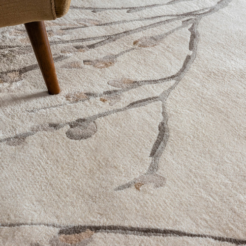 LauraAshley Dove Grey Willow Hand-Tufted Wool-Blend Rug | Temple & Webster
