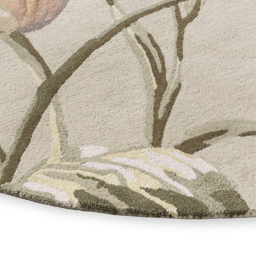 Natural & Sage Green Gosford Round Wool-Blend Rug | Temple & Webster