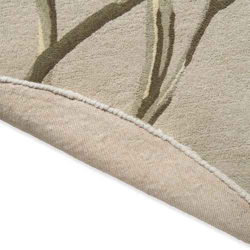 Natural & Sage Green Gosford Round Wool-Blend Rug | Temple & Webster