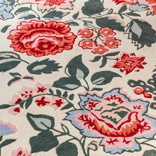 Poppy Red Wendling Floral Hand-Tufted Wool Rug | Temple & Webster