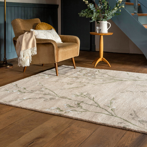 Hedgerow Green Willow Hand-Tufted Wool-Blend Rug | Temple & Webster