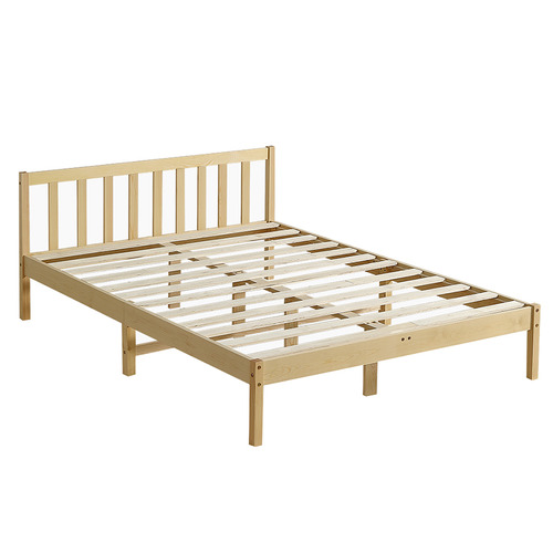 Natural Hamilton Pine Wood Platform Bed | Temple & Webster