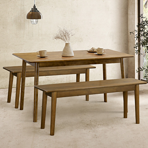 BraxtonHome 2 Seater Elyssia Rubberwood Dining Bench | Temple & Webster