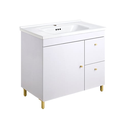 BraxtonHome Yuli 800mm Freestanding Single Vanity with Ceramic ...