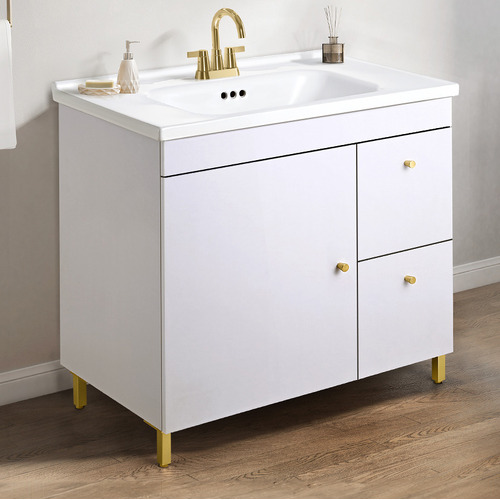 BraxtonHome Yuli 800mm Freestanding Single Vanity with Ceramic ...