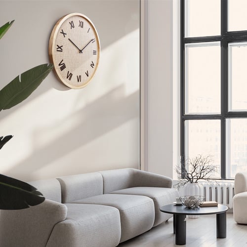 BraxtonHome 70cm Natural Vatterio Wall Clock | Temple & Webster