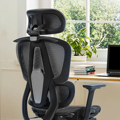 Inna Mesh Office Chair with Footrest | Temple & Webster