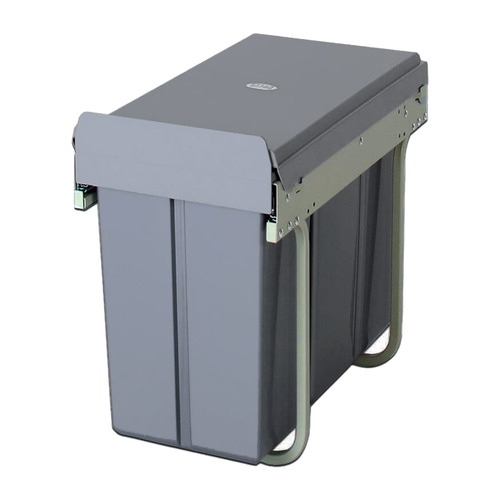 Domestique 30L Steel Twin Slide Out Slim Waste Bin with Door Mount Kit ...