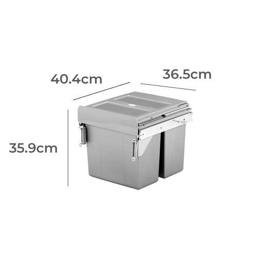 Valet 32L Steel Twin slide Out Waste Bin | Temple & Webster