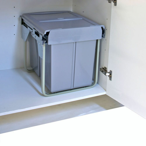 Domestique 40L Steel Triple Slide Out Waste Bin with Door Mount ...