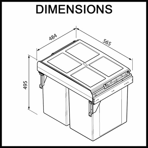 Elite Valet 90L Steel Twin Slide Out Waste Bin | Temple & Webster
