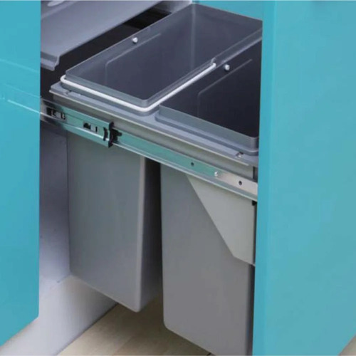 Elite Valet 32L Steel Twin slide Out Waste Bin | Temple & Webster
