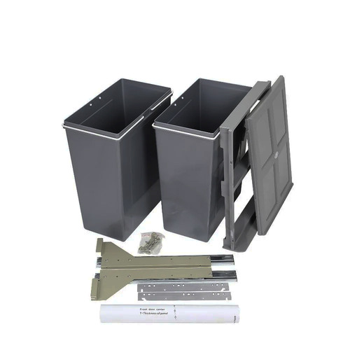 Elite Valet 32L Steel Twin slide Out Waste Bin | Temple & Webster