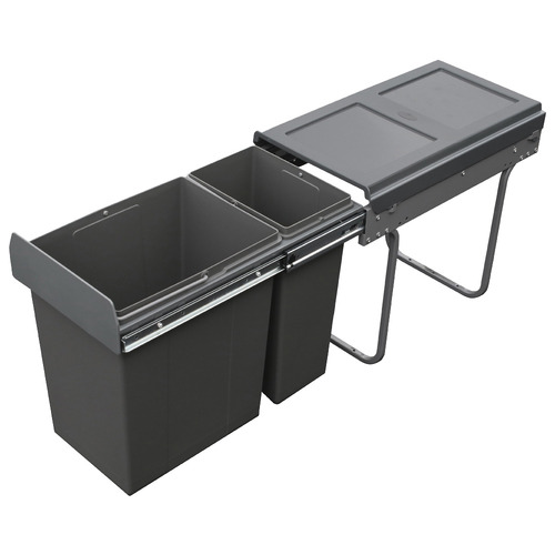 Elite Domestique 30L Twin Slide Out Concealed Waste Bin | Temple & Webster
