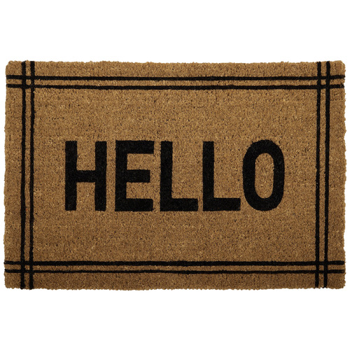 Bordered Hello Coir Doormat | Temple & Webster