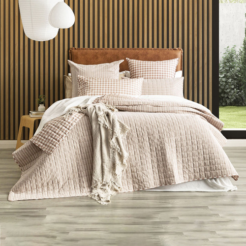 Chiswick Living Clay Alison Cotton Coverlet Set | Temple & Webster