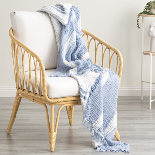 Chiswick Living Ray Striped Cotton Throw | Temple & Webster
