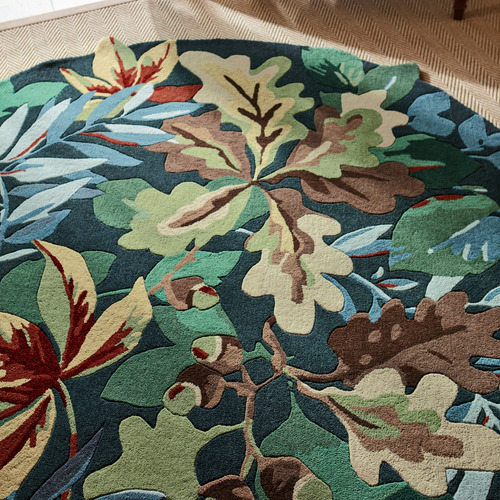 Forest Green Robin's Wood Hand-Tufted Round Rug | Temple & Webster