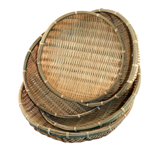 5 Piece Natural Hand-Woven Bamboo Basket Set | Temple & Webster