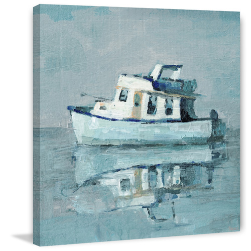 Barley_Cove Boat Reflection Stretched Canvas Wall Art | Temple & Webster