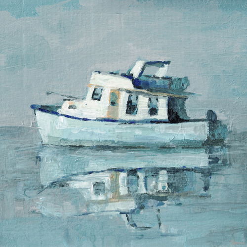 Barley_Cove Boat Reflection Stretched Canvas Wall Art | Temple & Webster