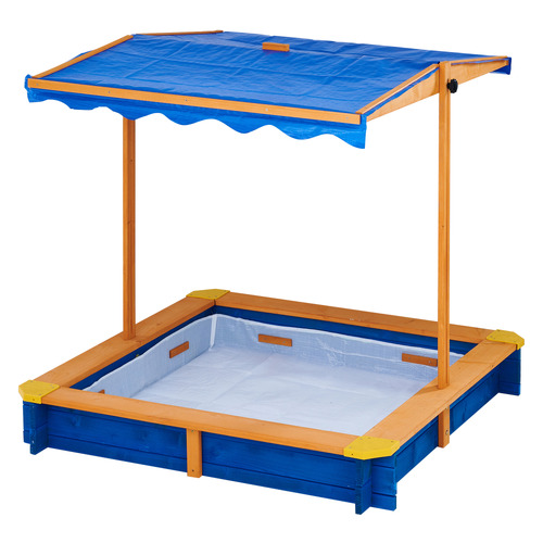 Teamson Kids Outdoor Sand Box with Adjustable Canopy | Temple & Webster