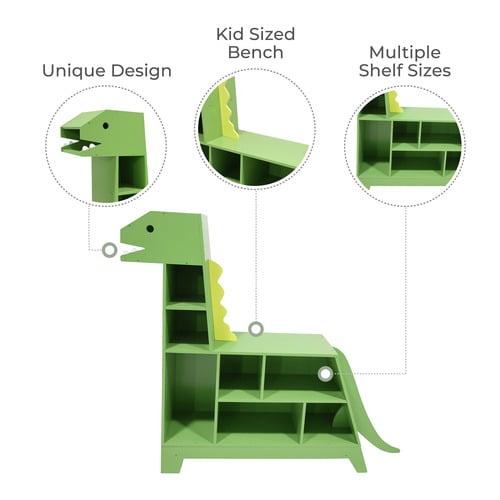 Teamson Kids' Dinosaur 7 Shelf Bookcase | Temple & Webster
