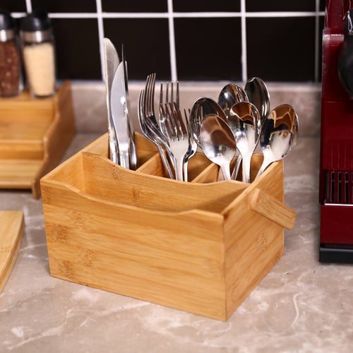 Sherwood Housewares Sherwood Bamboo Cutlery Caddy | Temple & Webster