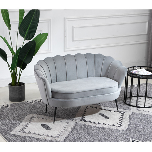 CoraHomeLiving Shell Back 2 Seater Sofa | Temple & Webster