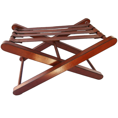 Kundra Tan Leather Luggage Rack | Temple & Webster