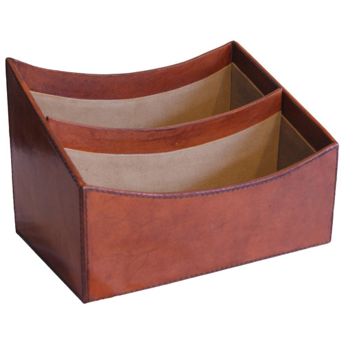 Tan Leather Office Letter Rack | Temple & Webster