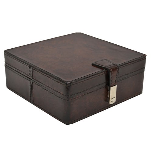 Dark Leather Square Box | Temple & Webster