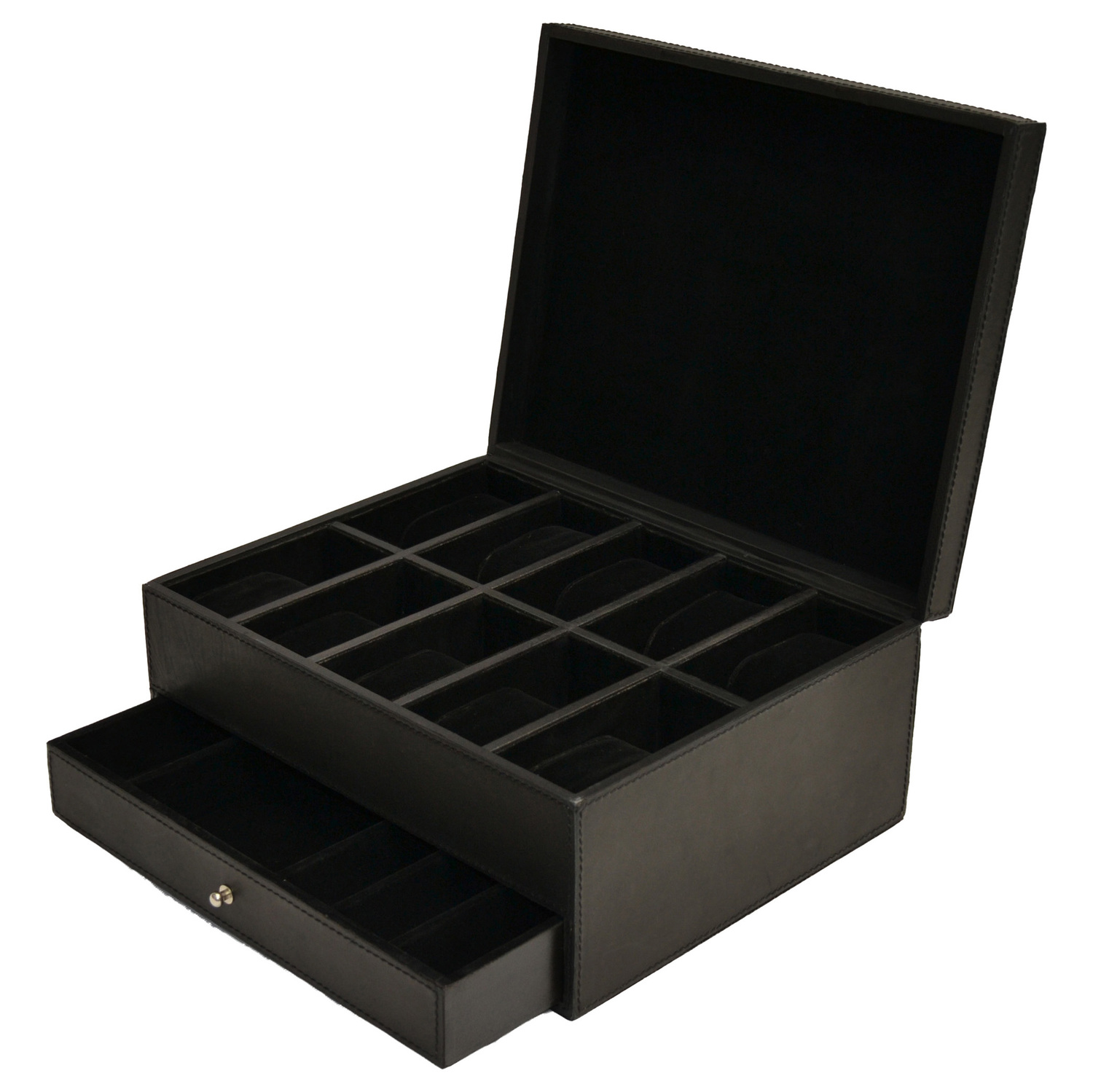 Kundra Black Buffalo Leather 10 Watch Holder | Temple & Webster
