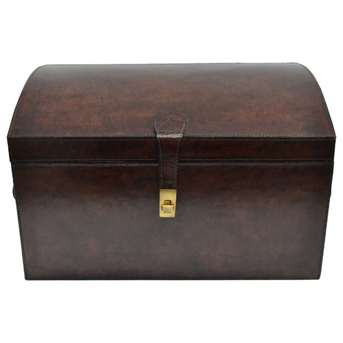 Kundra Oval Top Buffalo Leather Storage Box | Temple & Webster