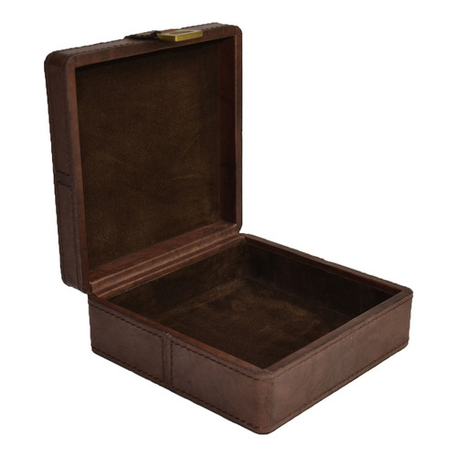 Square Leather Box with Stirrups | Temple & Webster