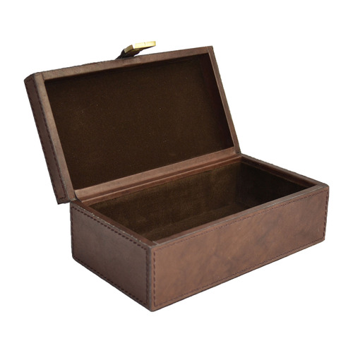 Kundra Brown Leather Box with Stirrup | Temple & Webster