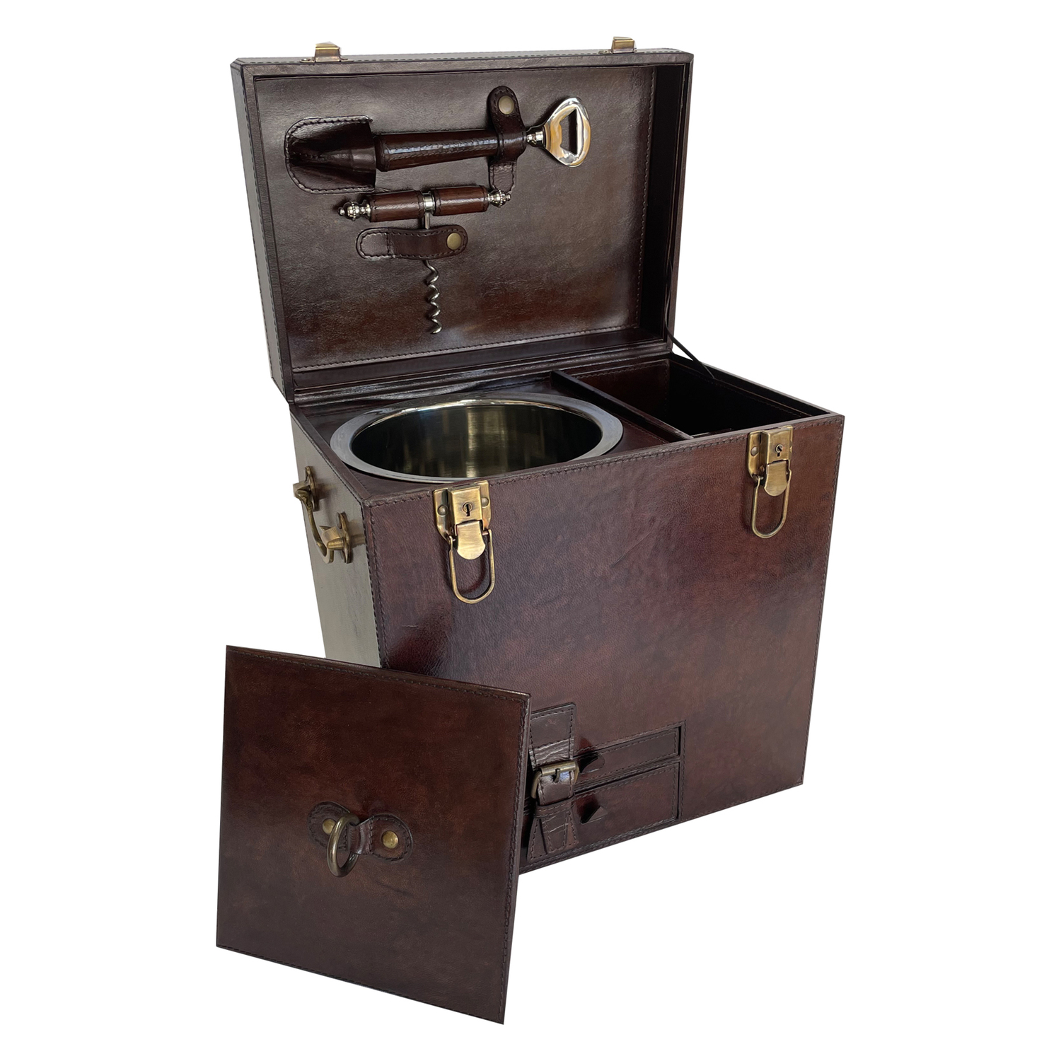 33cm Leather Drink Trunk | Temple & Webster
