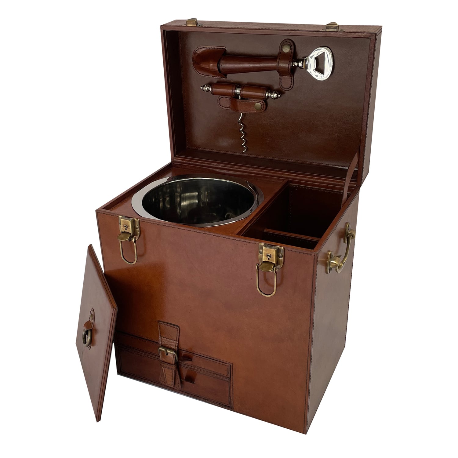 33cm Leather Drink Trunk | Temple & Webster