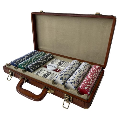 Kundra Genuine Leather Poker Game Set | Temple & Webster